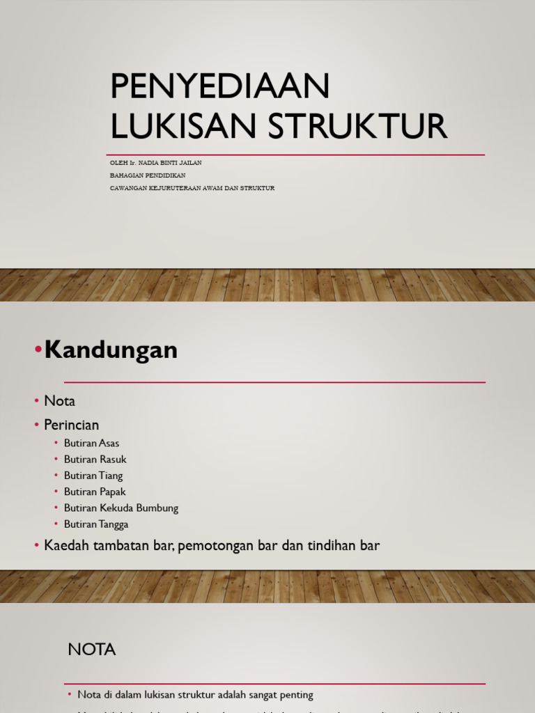 PENYEDIAAN LUKISAN STRUKTUR Nota Dan Perincian Nadia N Norhayati | PDF