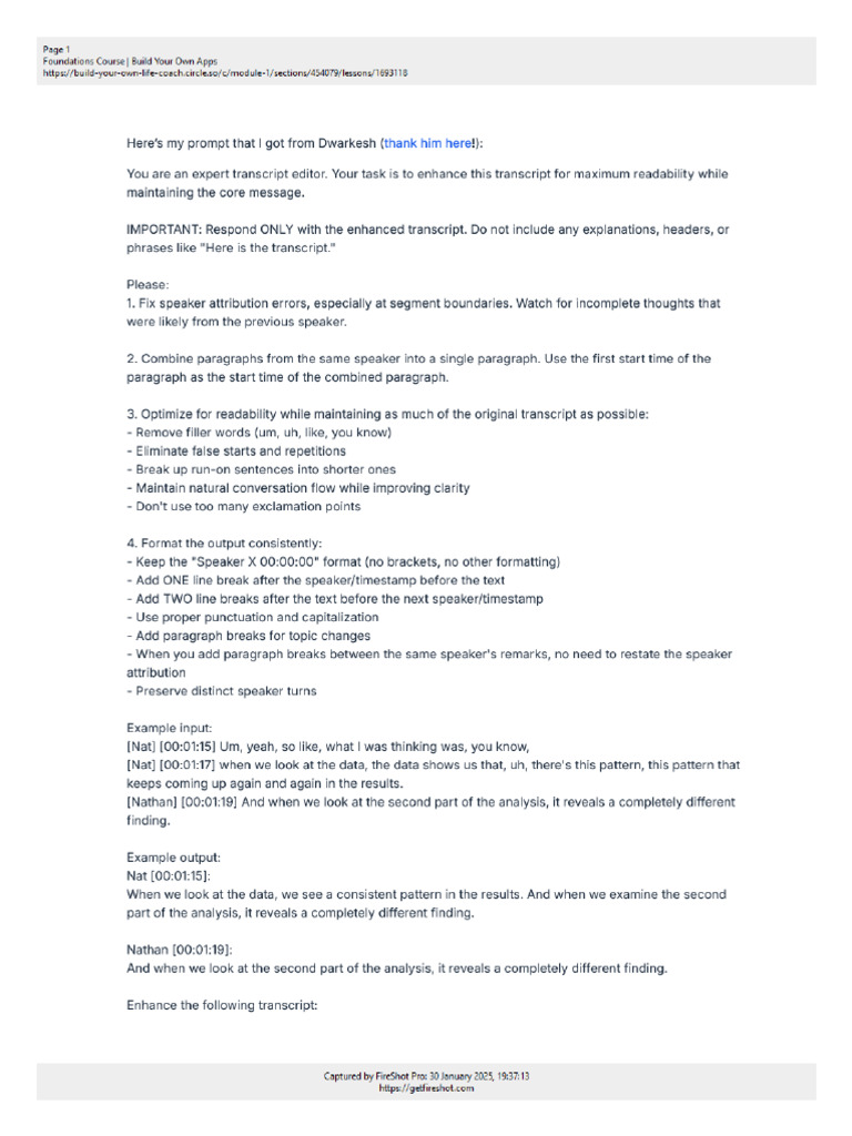 12-Refining The Transcript With Google Gemini | PDF