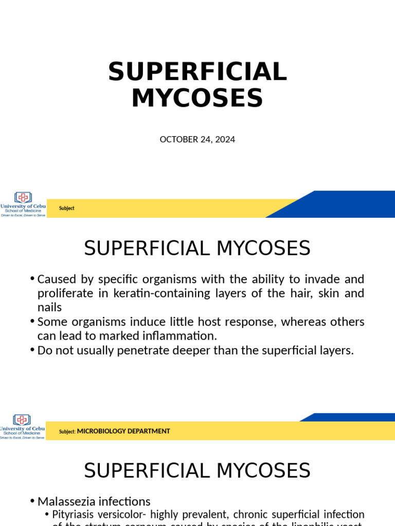Superficial Mycoses Overview | PDF | Diseases And Disorders | Immunology