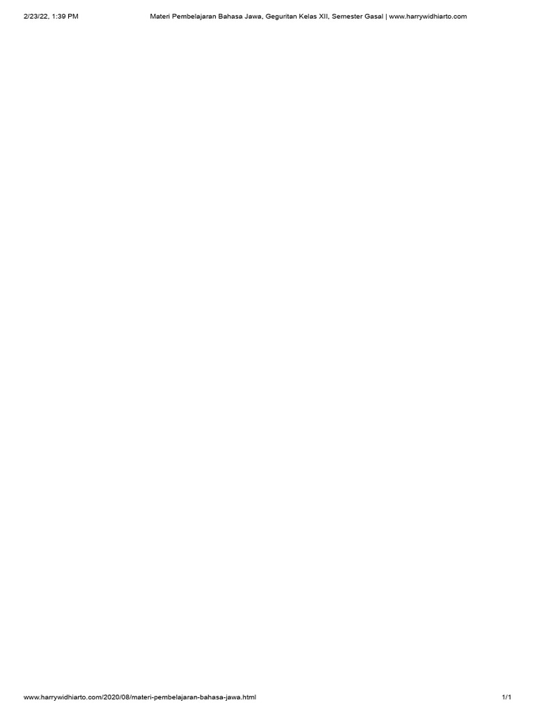 Materi Kelas XII GEGURITAN Sms 2 Bhs Jawa | PDF