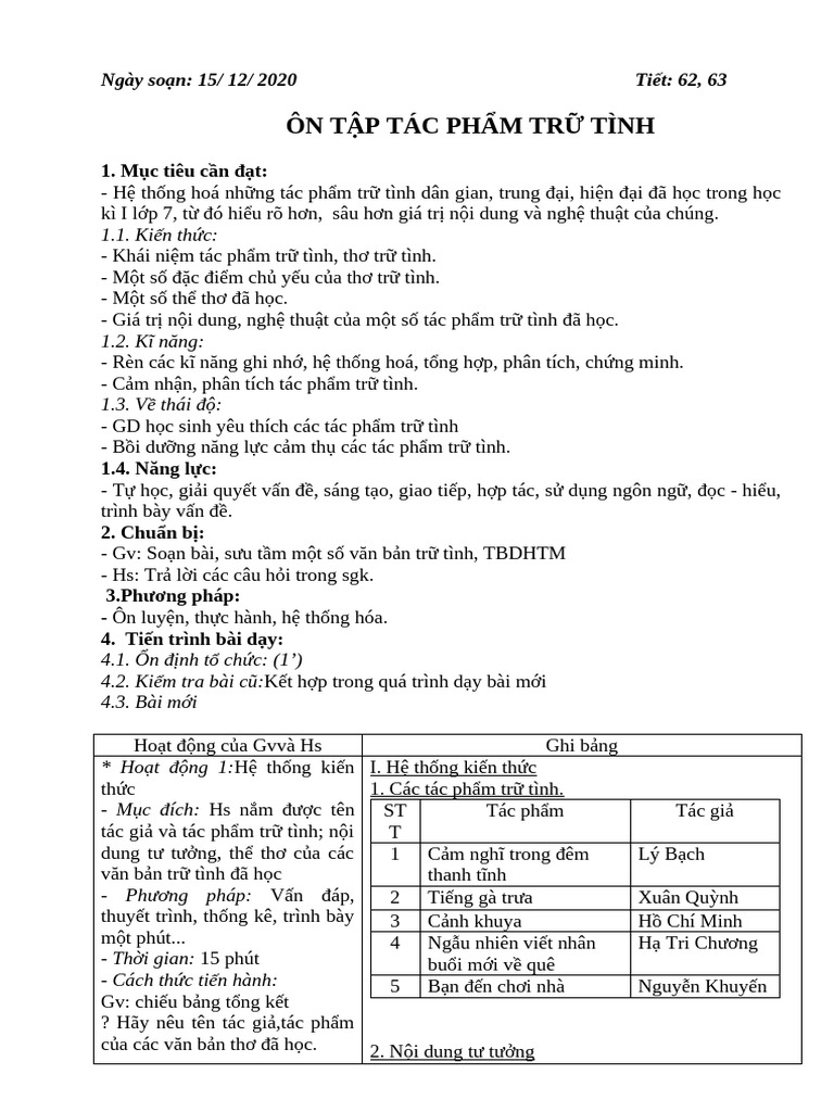 Van 7 tiet 62, 63 On tap tac pham tru tinh | PDF