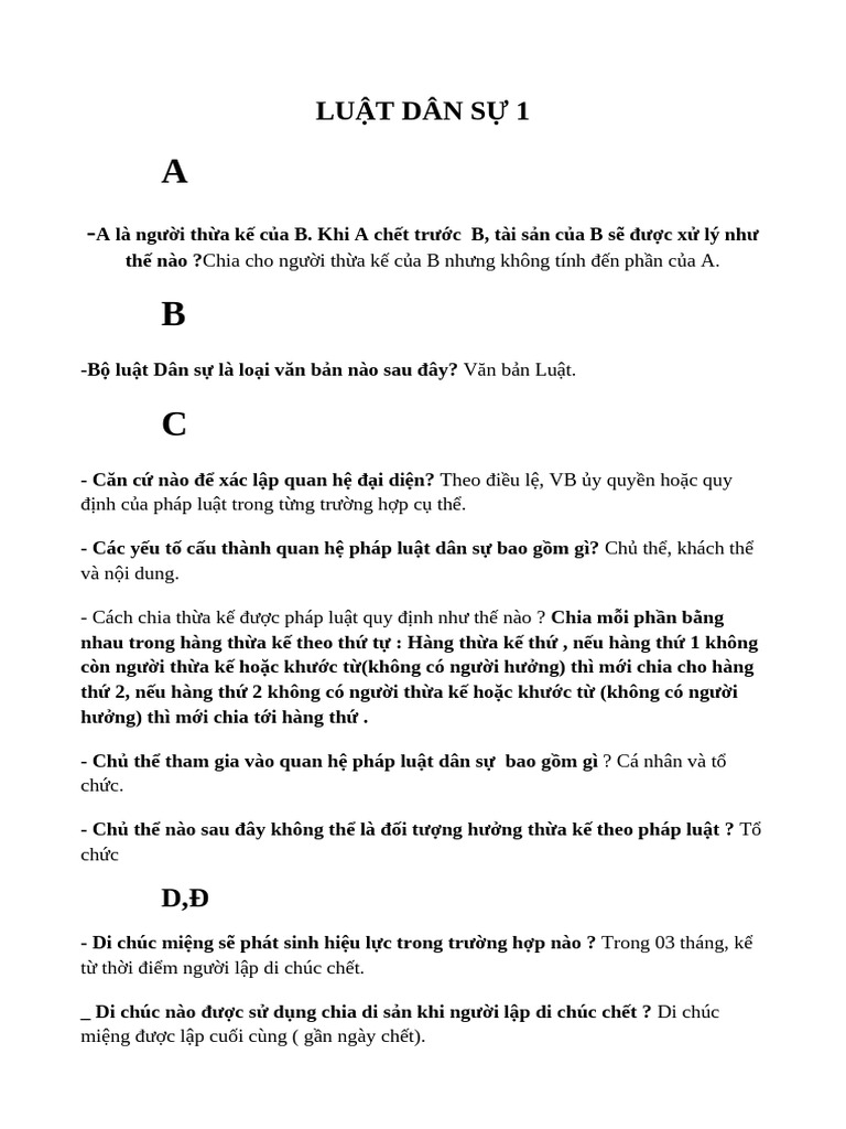Luat Dan Su 1 | PDF