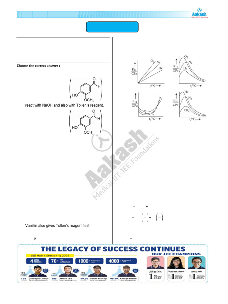 Jee Che 2025 April Single PDF | PDF | Ion | Mole (Unit)