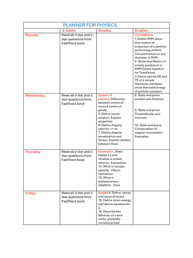 Physics Planner JC1 JJC2 0 JC3 | PDF | Velocity | Physical Quantities