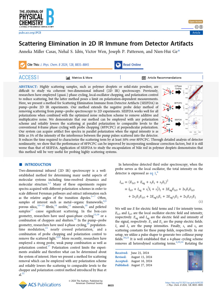 Scattering Elimination in 2d IR Immune From Detector Artifacts | PDF | Infrared Spectroscopy ...