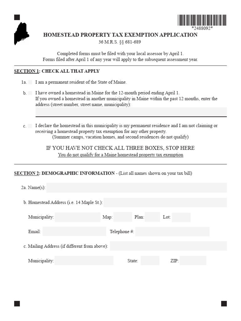 Homestead Application Form | PDF | Property Tax | Taxes