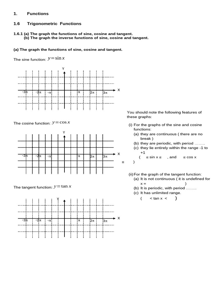 Note of Trigo Functions (2018) | PDF | Trigonometric Functions | Trigonometry