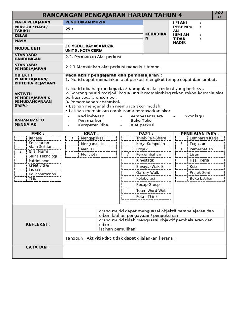Minggu 25 Ensembel Alat Perkusi | PDF