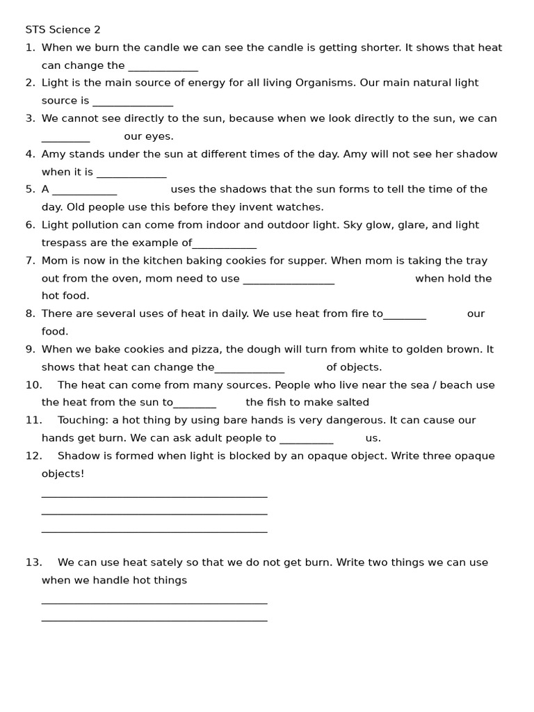 Review STS 2 science | PDF