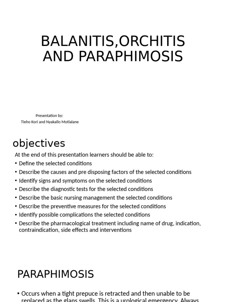 Managing Balanitis and Paraphimosis | PDF | Clinical Medicine | Medical ...