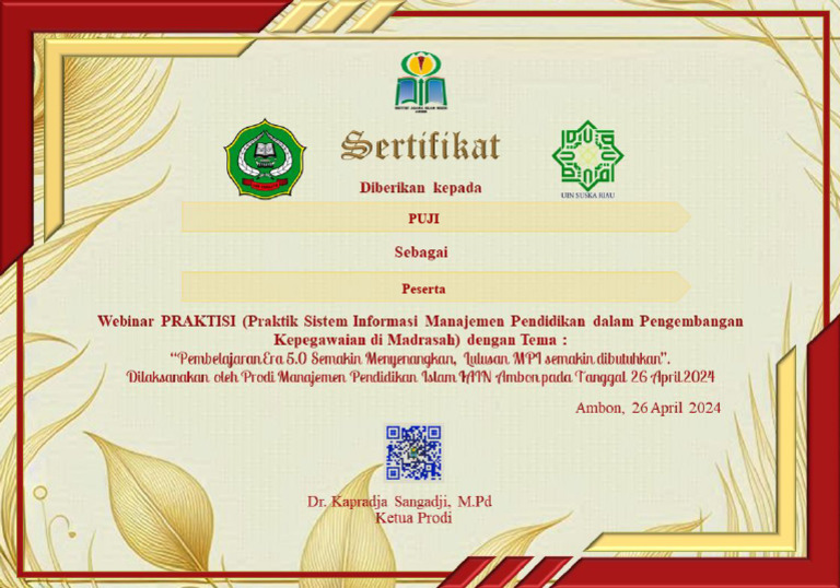 Sertifikat PUJI | PDF