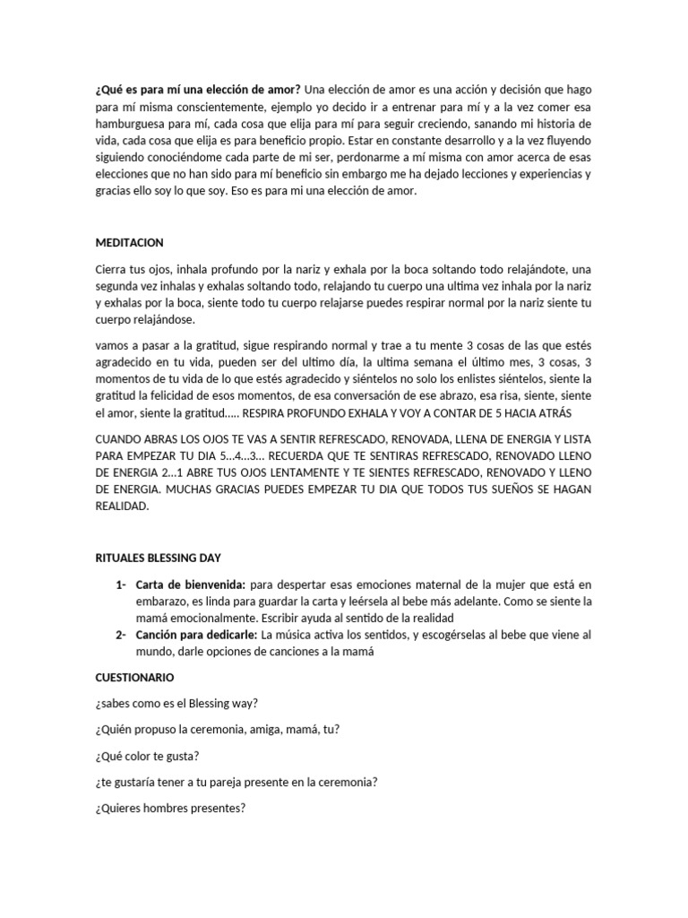 Tarea Blessing way | PDF
