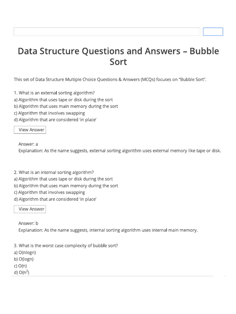 Bubble Sort | PDF