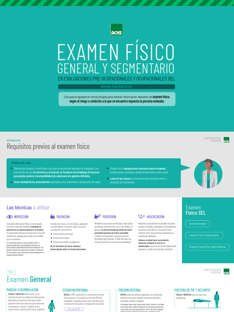 Examen Físico General y Segmentario SEL | PDF | Examen físico ...