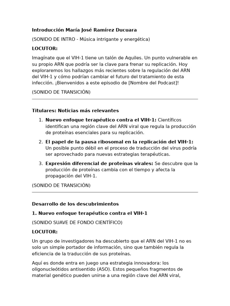 PODCAST Maria Ramirez 242 | PDF | VIH | Virus