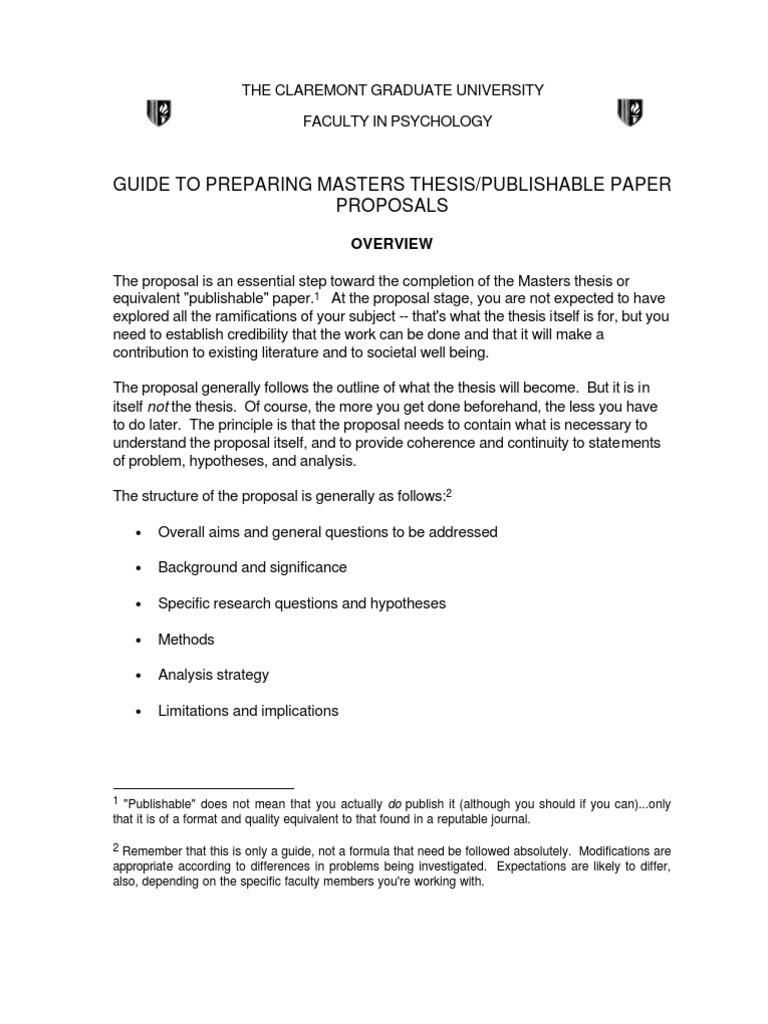 Master's Thesis Proposal Guide | PDF | Hypothesis | Data