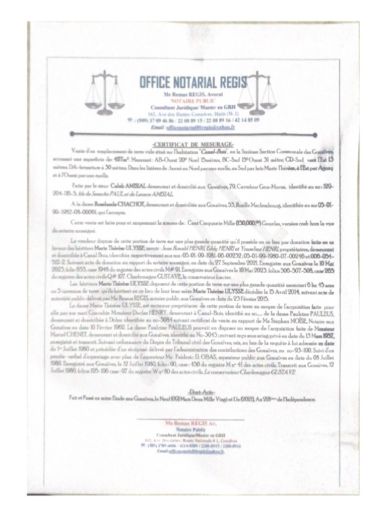 Office Notarial Regis 4 | PDF