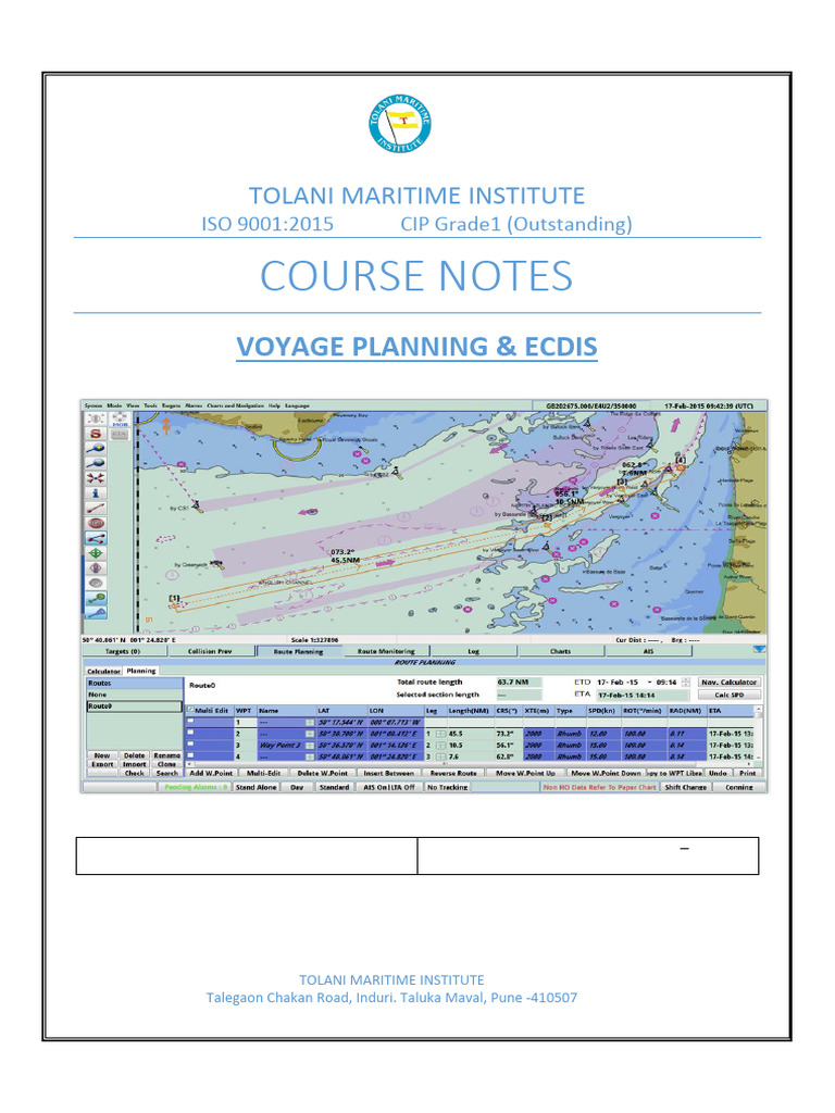 Voyage Planning & ECDIS Course Notes | PDF | Navigation