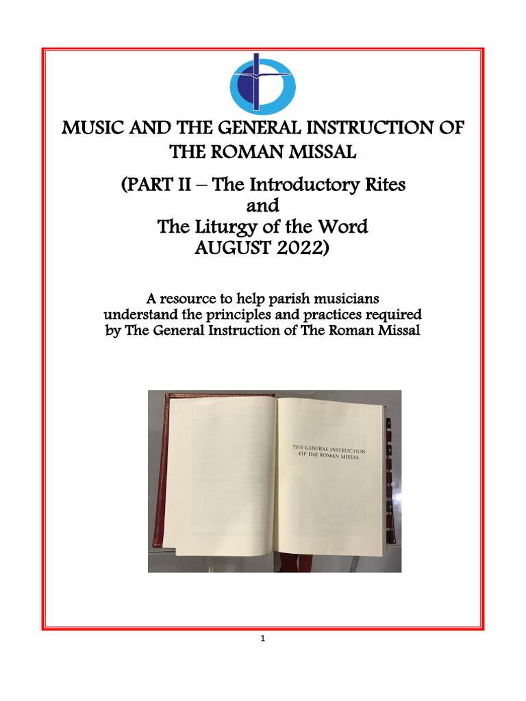 Music and The General Instruction of The Roman Missal Part 2 | PDF ...