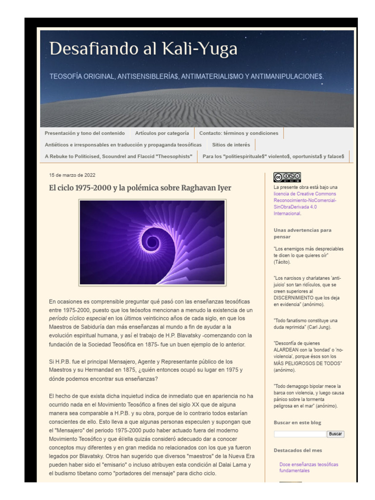 Desafiando Al Kali-Yuga - El Ciclo 1975-2000 y La Polémica Sobre Raghavan Iyer | PDF | Helena ...