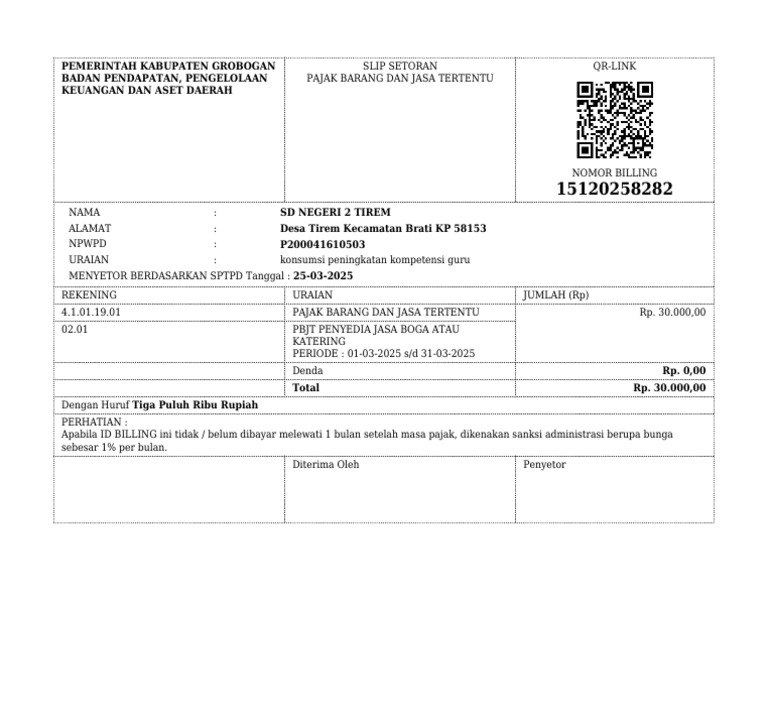 Cetak Slip Setoran 20250326075457 | PDF