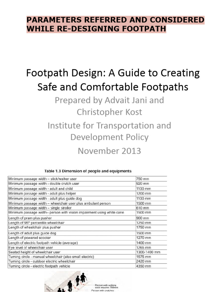 Footpath Design Presentation | PDF | Sidewalk | Pedestrian Crossing