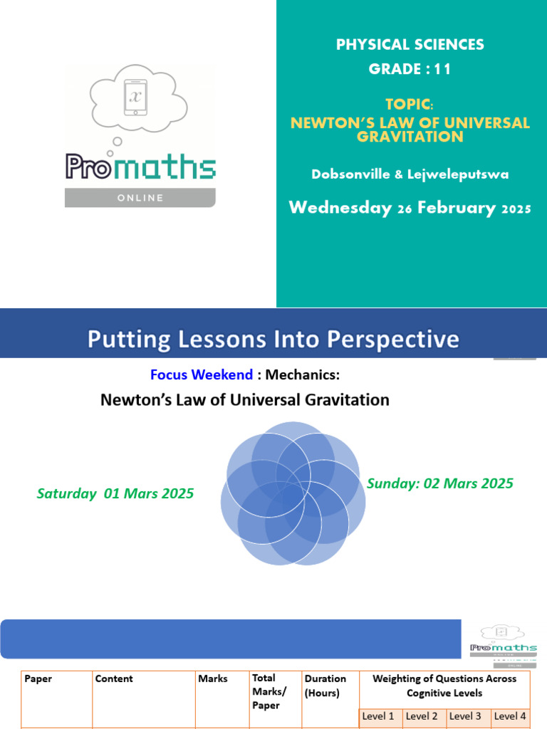 Newton's Law of Universal Gravitation Guide | PDF | Weight | Force