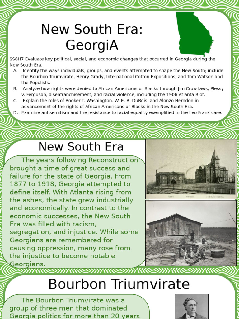 New South Era in Georgia 2022 | PDF | Jim Crow Laws | Society Of The ...
