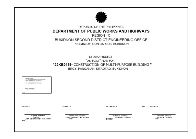 front page of as built | PDF