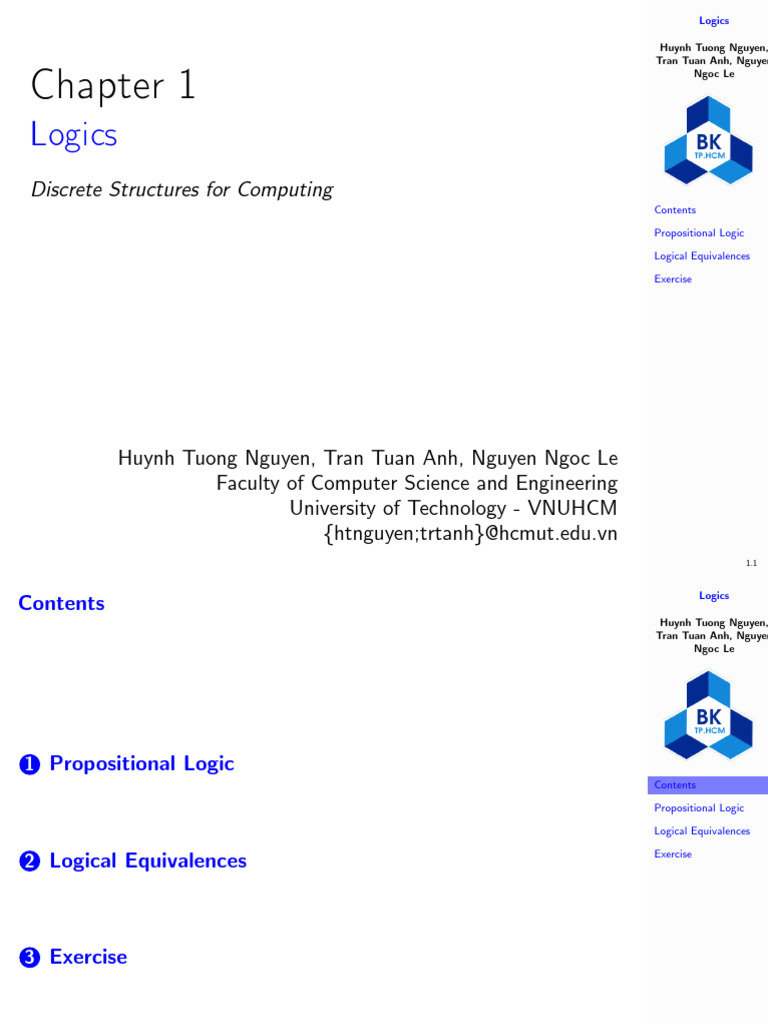 Ds1propositional Handout | PDF | Logic | If And Only If