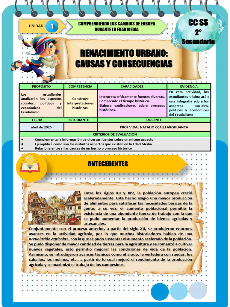 Ficha de Actividad S4 (U1) (2° Grado) - CCSS CAB | PDF | Agricultura | Edades medias