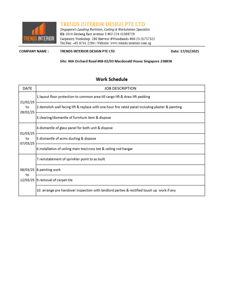 Worker Schedule | PDF