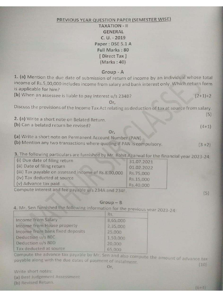 Year Papers | PDF