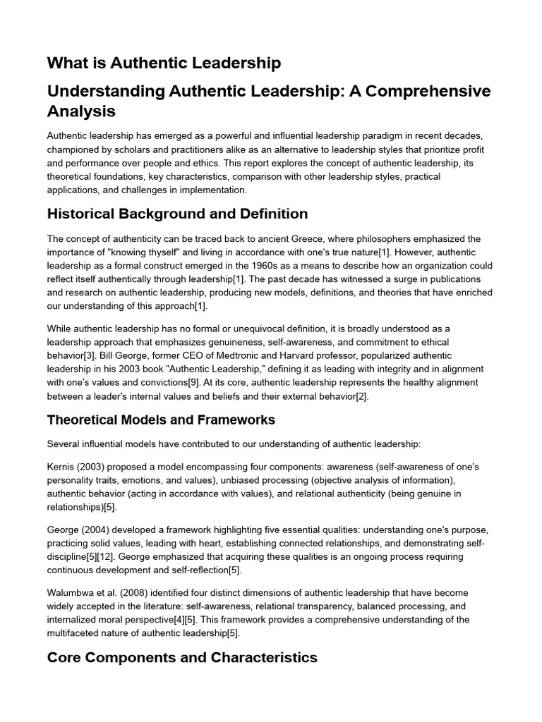 What Is Authentic Leadership | PDF | Leadership | Social Psychology