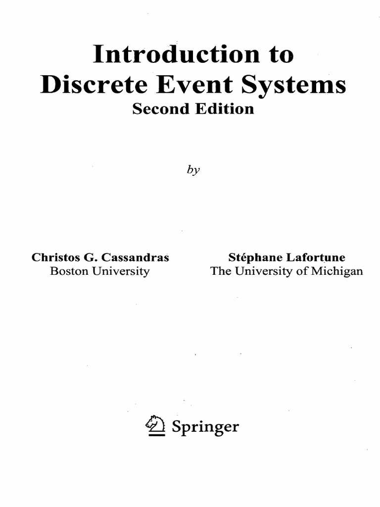 Introduction To Discrete Event Systems | PDF | Markov Chain | Stochastic Process