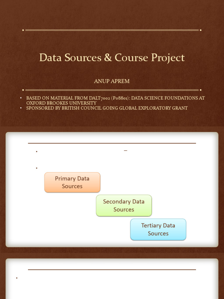 Lecture 6 - Data Sources and Course Project | PDF | Data | Sql