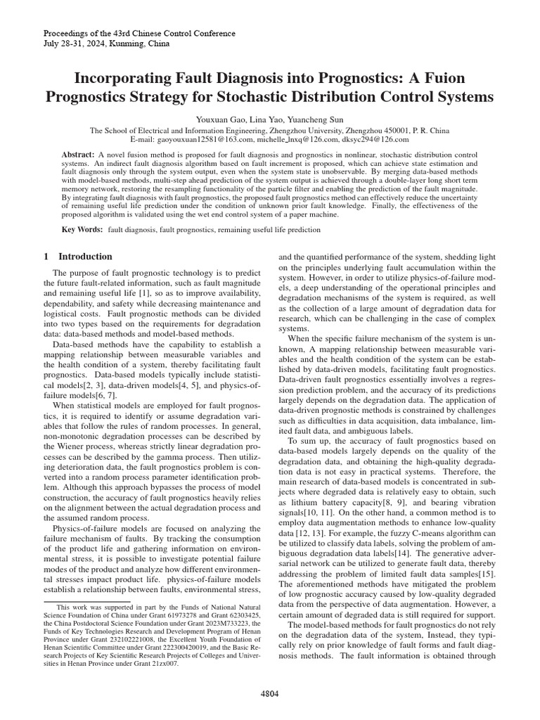 Incorporating Fault Diagnosis Into Prognostics A Fuion Prognostics Strategy For Stochastic ...
