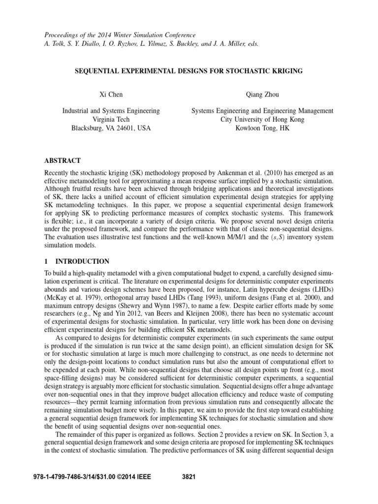 Sequential Design For Kriging | PDF | Mean Squared Error | Variance