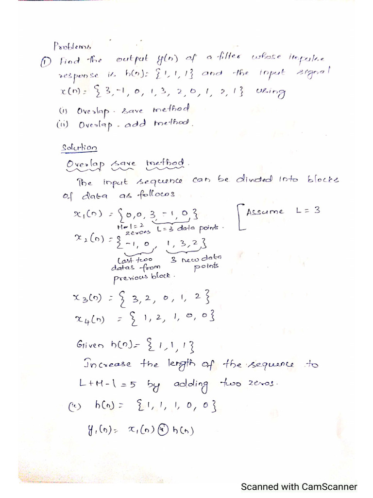 Overlap Add and Save Problems | PDF