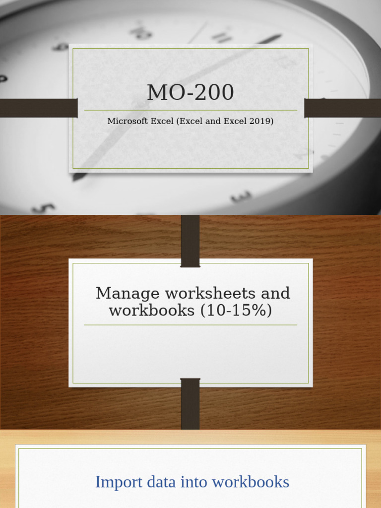 Excel 2019: Workbook Management Guide | PDF
