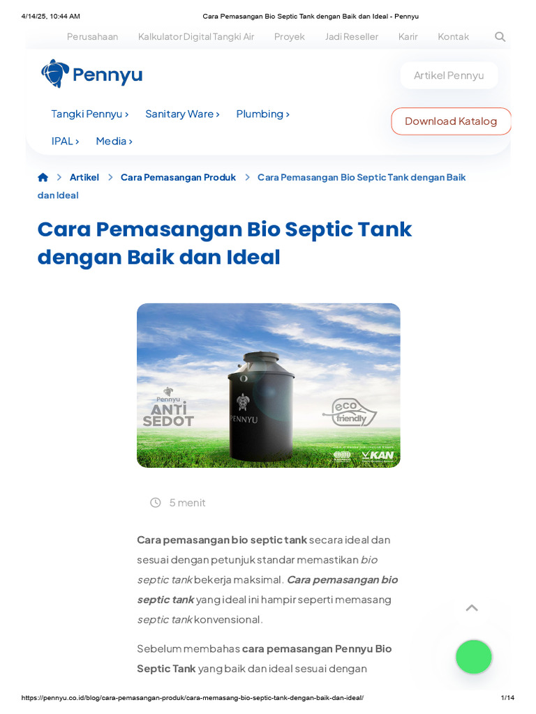 Pemasangan Bio Septic Tank Ideal | PDF