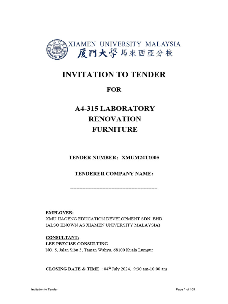 Xmum24t1005 - Invitation to Tender | PDF | Employment | Specification (Technical Standard)
