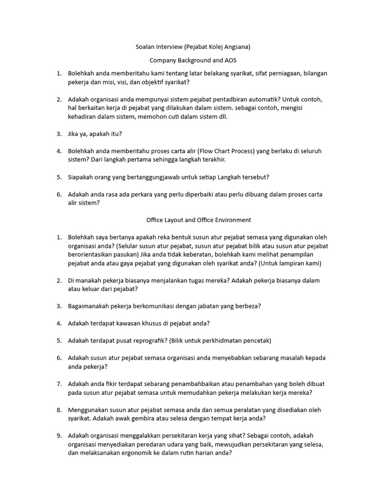 Soalan Interview | PDF