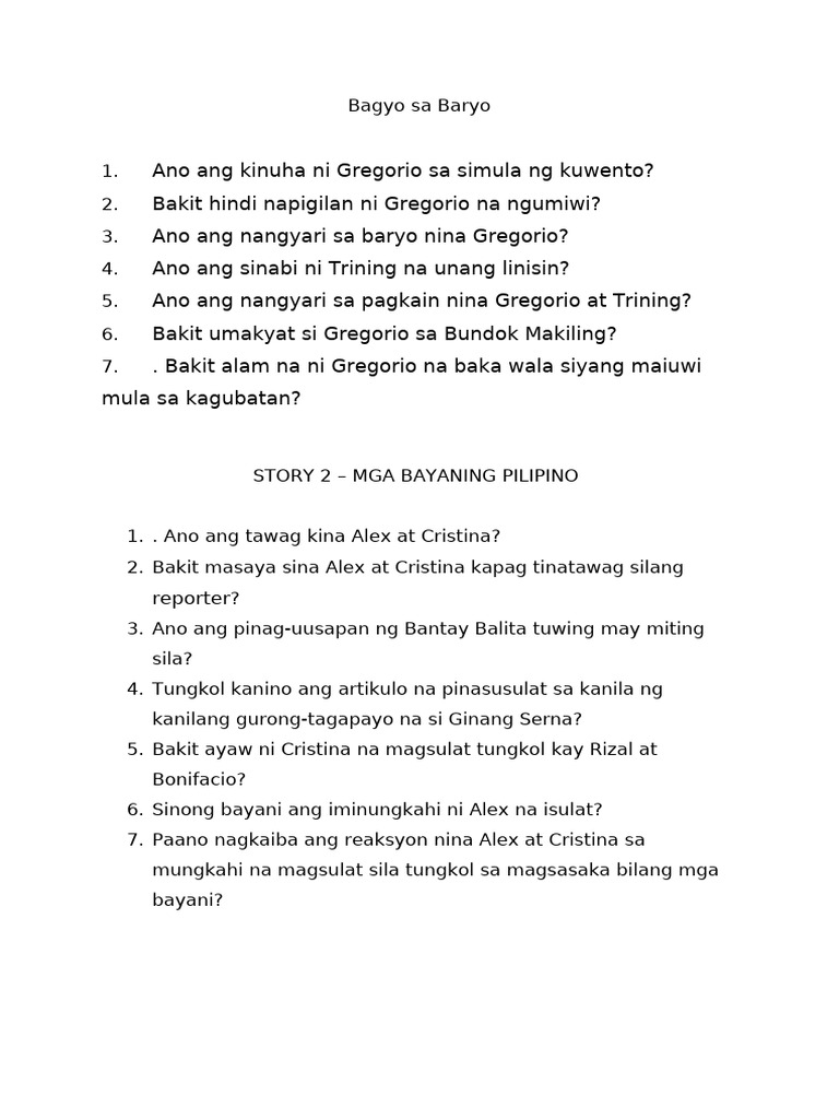 Bagyo Sa Baryo | PDF