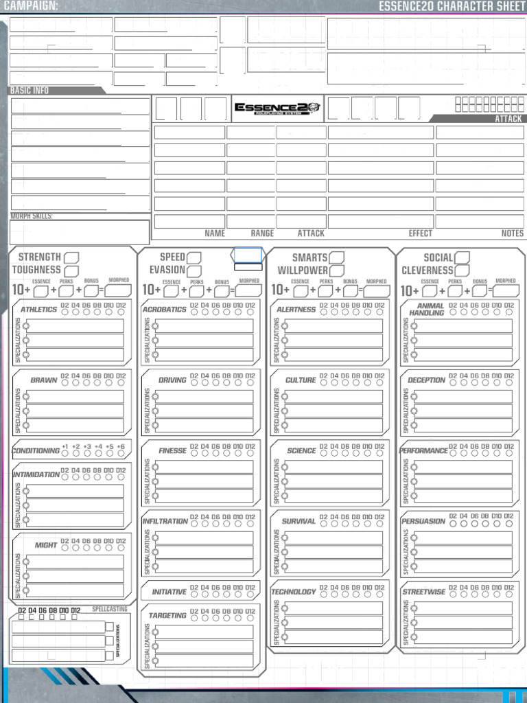 Renegade Universal Character Sheet | PDF | Gaming | Tabletop Games