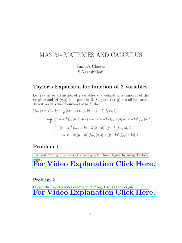 Unit_3_Functions_of_several variables_Taylor_series | PDF