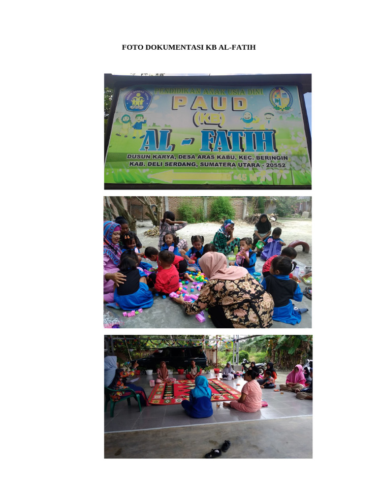 DOKUMENTASI KEGIATAN PAUD | PDF