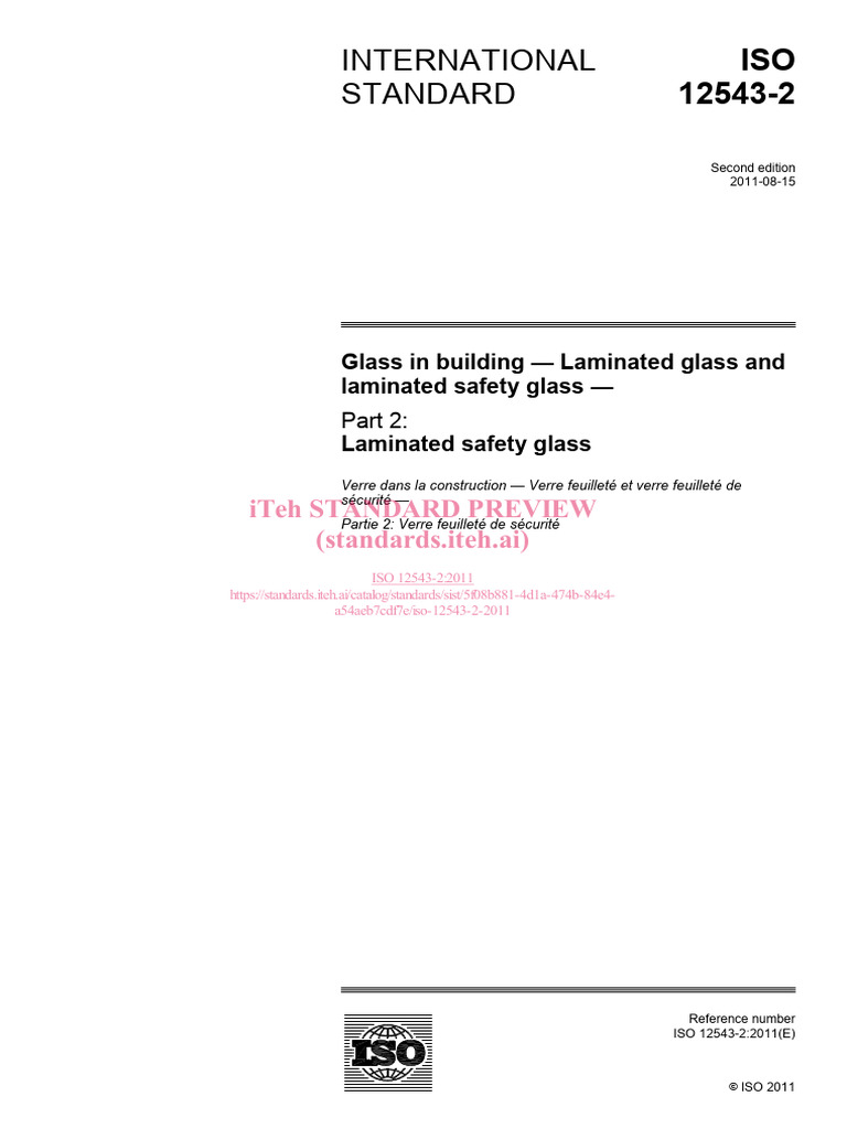 ISO-12543-2-2011 - Laminated Safety Glass | PDF | International ...