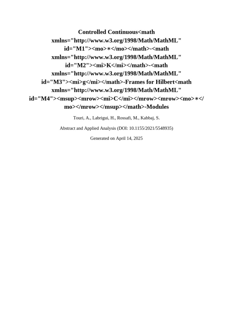 Controlled Continuous Math Xmlns HTTP WWW w3 or | PDF | Mathematics ...