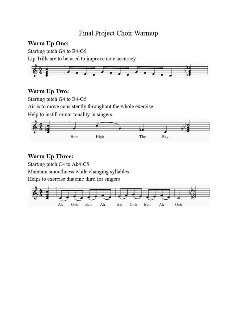 Final Project Choir Warmup | PDF